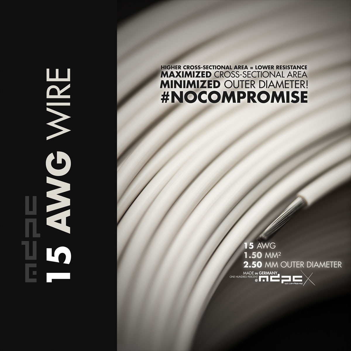 15 AWG hook-up wire C-White | MDPC-X