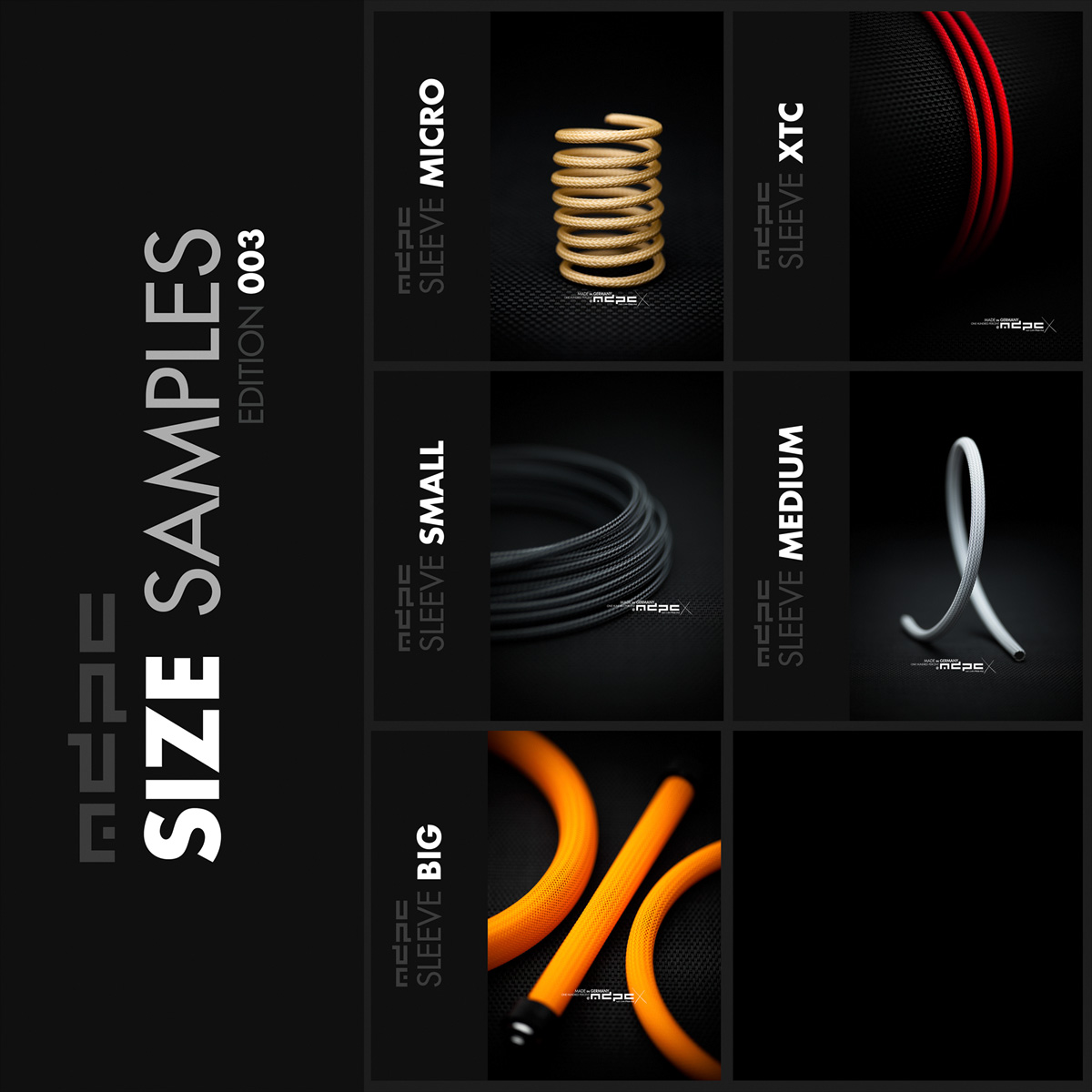 Cable sleeves SIZE sample pack | MDPC-X